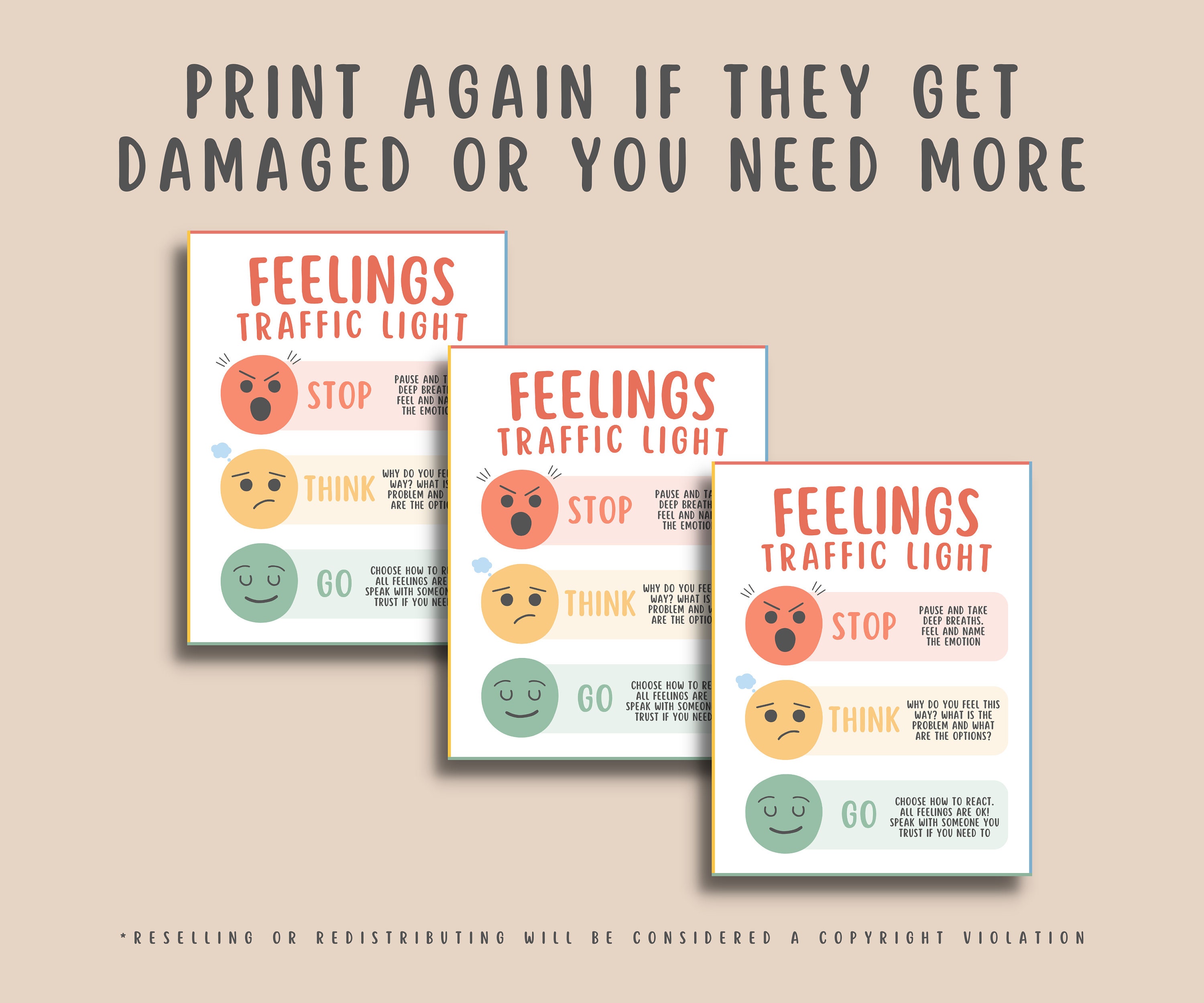 Feelings Coping Skill Handout for Kids Teens Self Regulation - Etsy ...