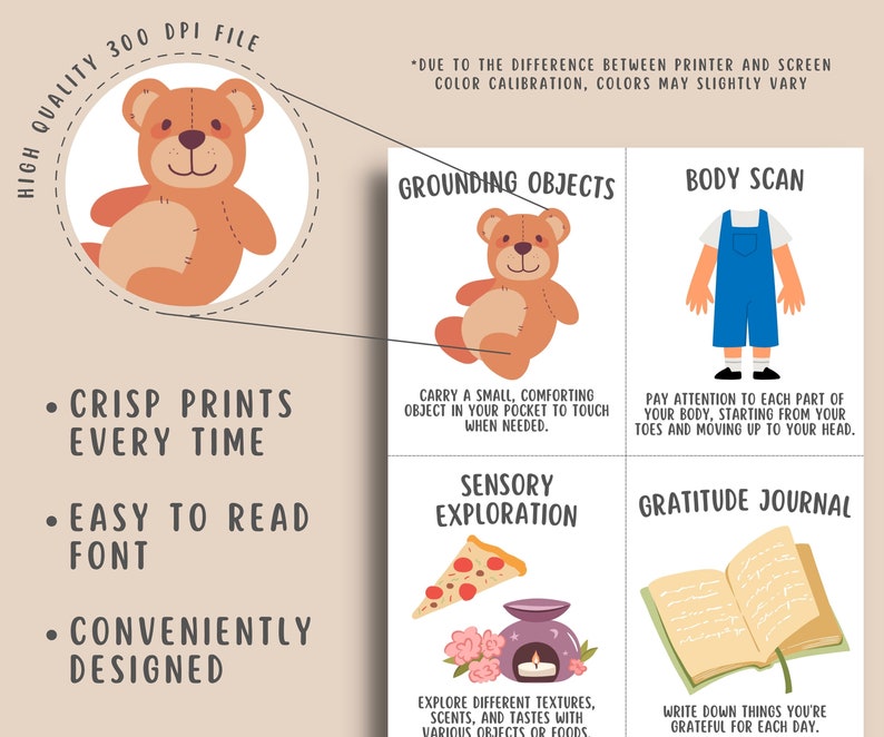 52 Grounding Techniques Flashcards Coping Strategies Children Self ...