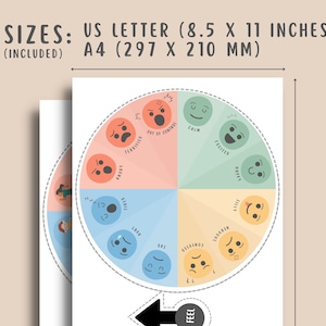 Feelings Wheel With Coping Skills Activity for Kids, Calming Corner ...