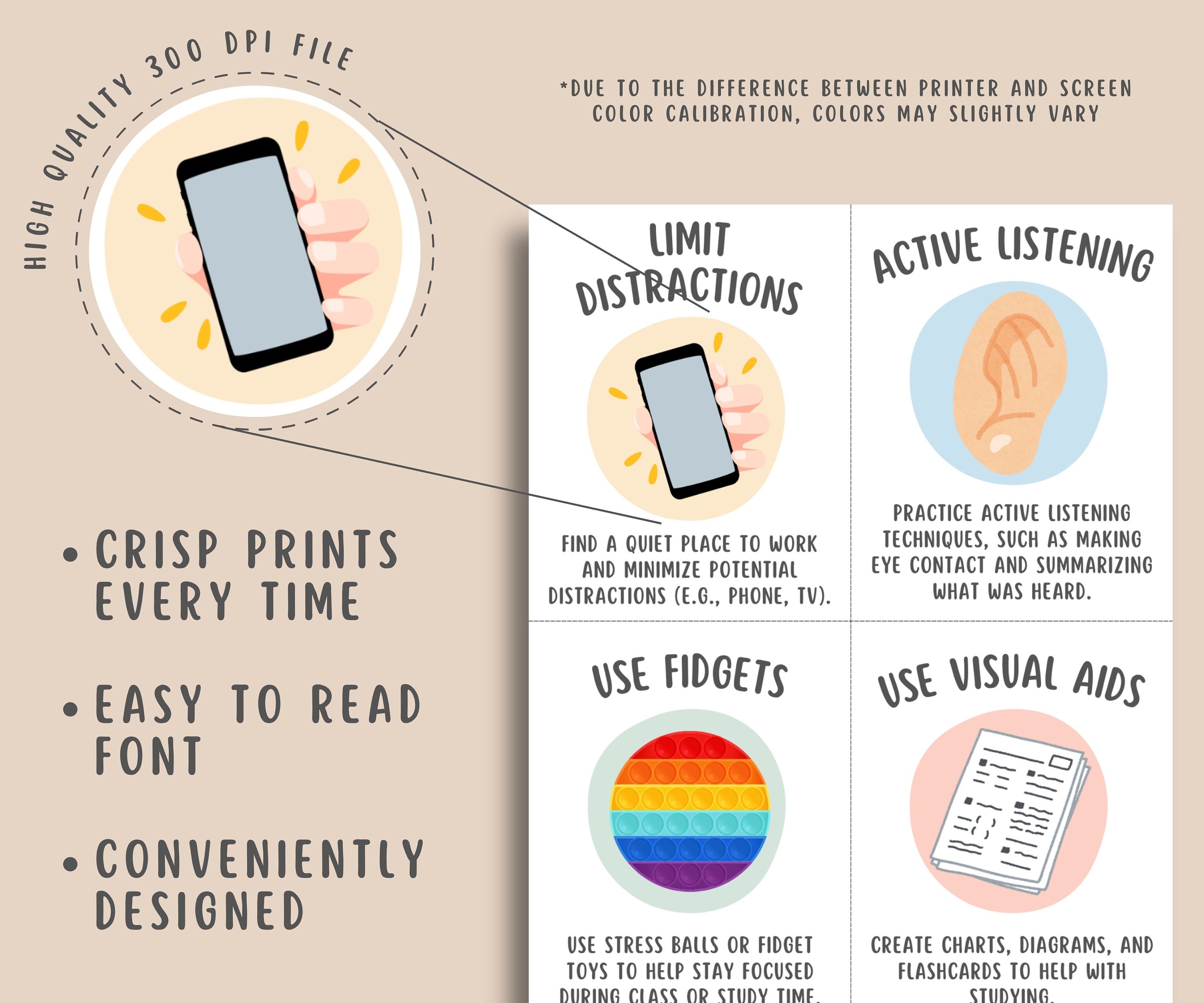 28 ADHD Coping Skills Flashcards for Kids and Teens, Attention Deficit ...