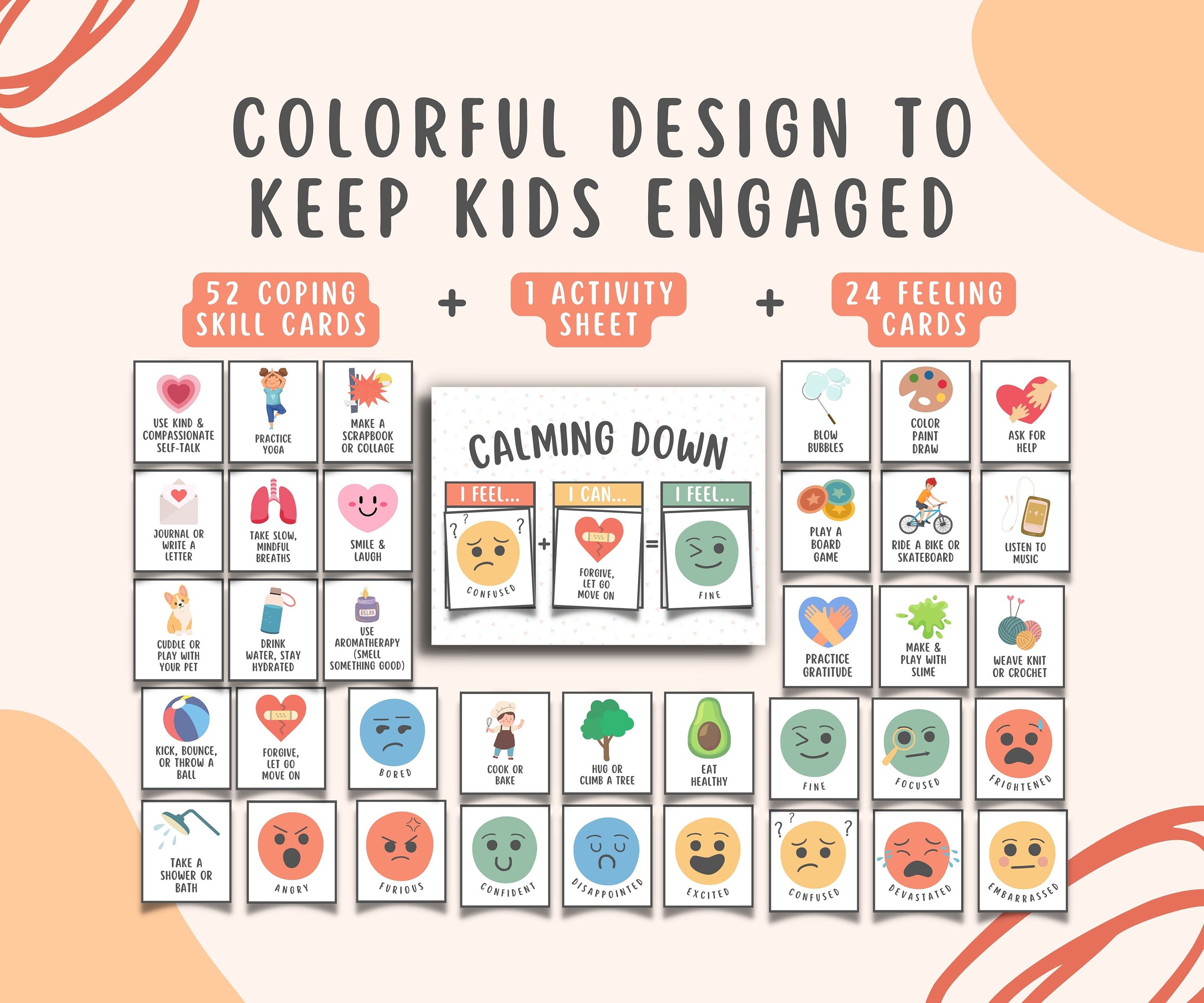 Calm Down Corner Activity for Kids Teens, Calming Corner Printable ...