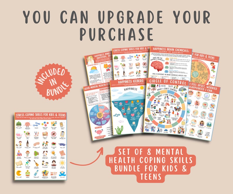 36 Stress Management Coping Skills for Kids & Teens Anxiety - Etsy