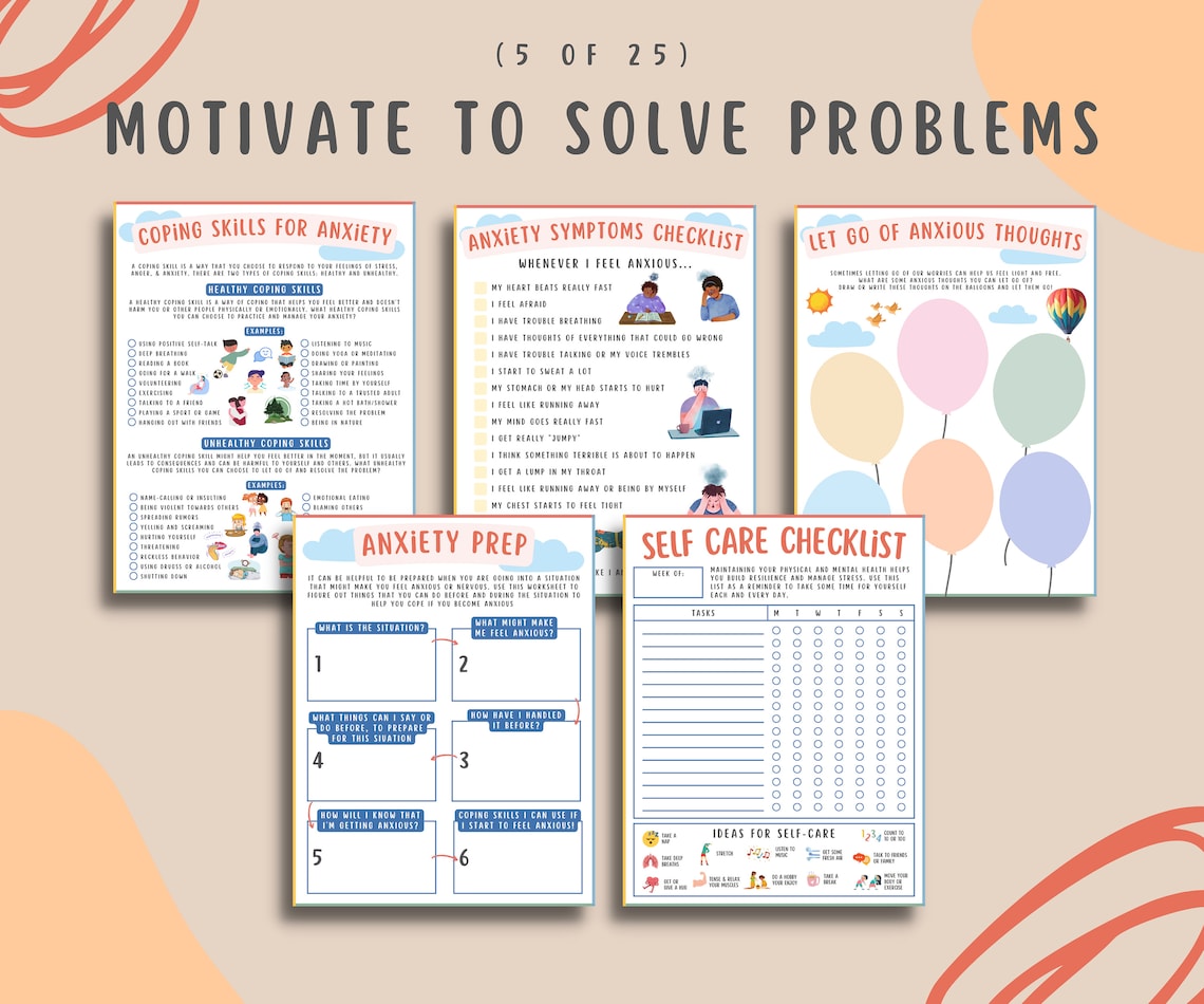 25 Anxiety Worksheets Bundle for Kids & Teens Mental Health - Etsy