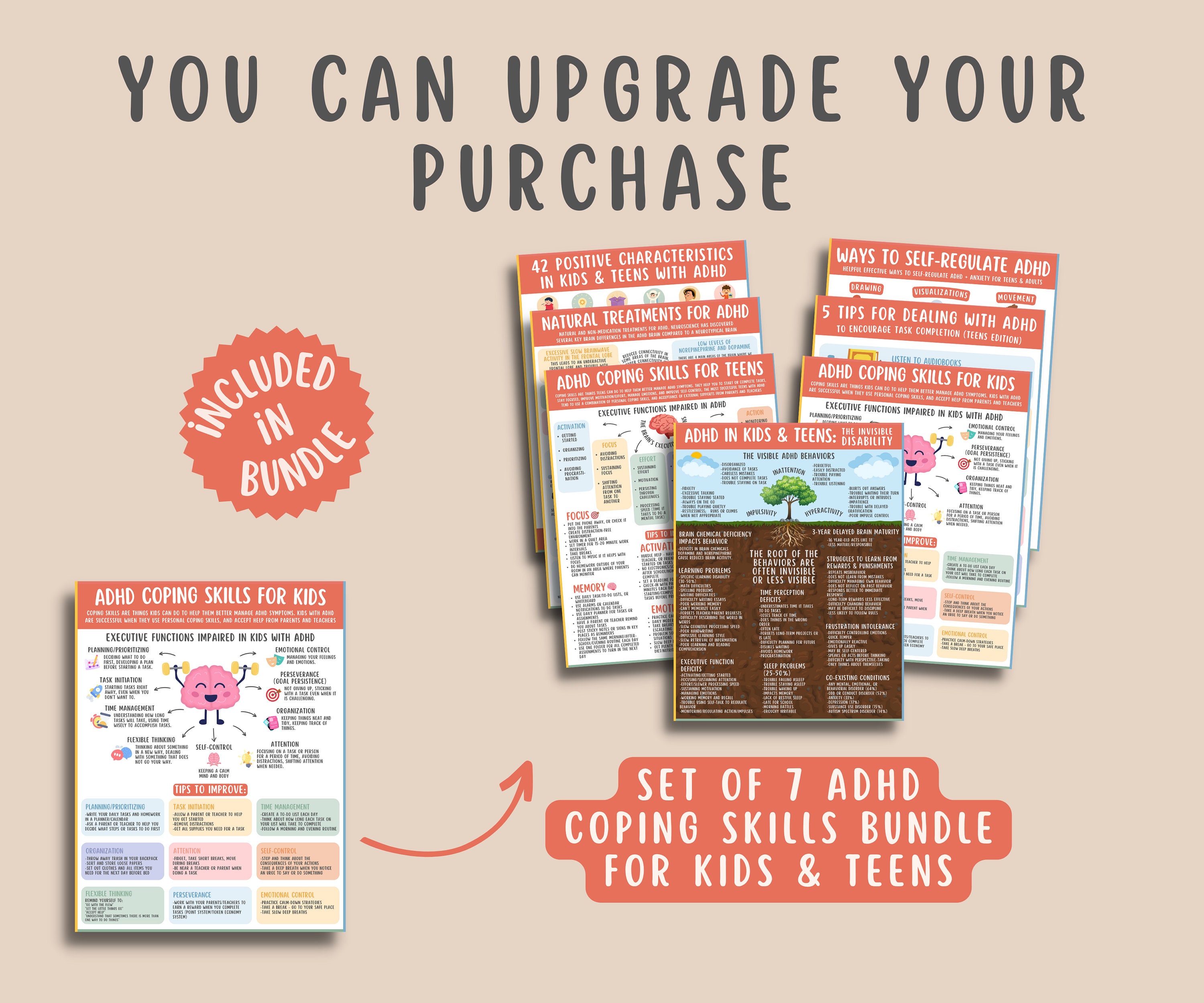 ADHD Coping Skills for Kids Handout Executive Function - Etsy Australia