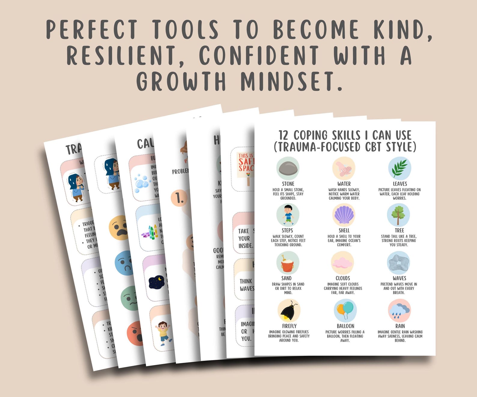 Trauma Focused CBT Worksheets + Cheatsheet for Kids (26 Pages ...