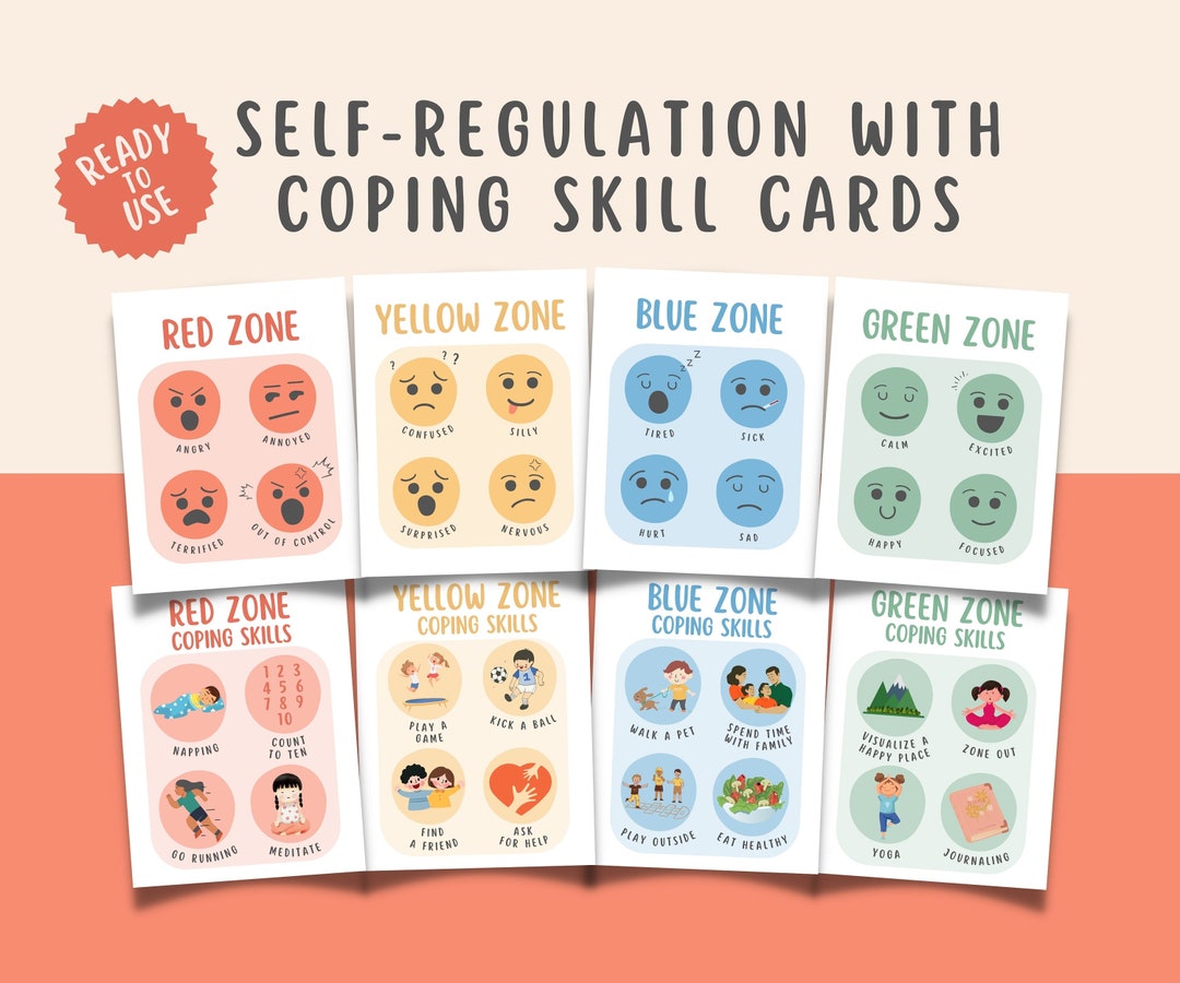 Zones of Self-regulation, Calming Corner Coping Skills Cards, School ...