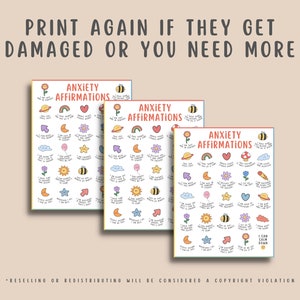 25 Anxiety Affirmations for Kids Teens, Stress Coping Print, Mental ...