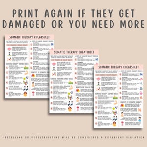 Somatic Therapy Cheatsheet, Coping Skills, Nervous System Regulation Emotional Regulation ...