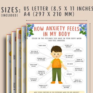 25 Anxiety Worksheets Bundle for Kids & Teens, Mental Health Counseling ...
