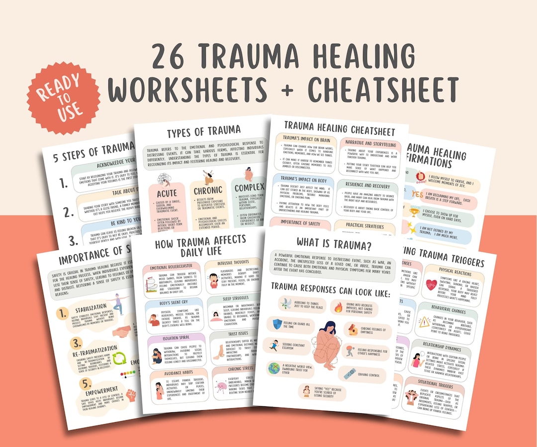 26 Trauma Healing Worksheets + Cheatsheet, Trauma and the Body, Trauma ...
