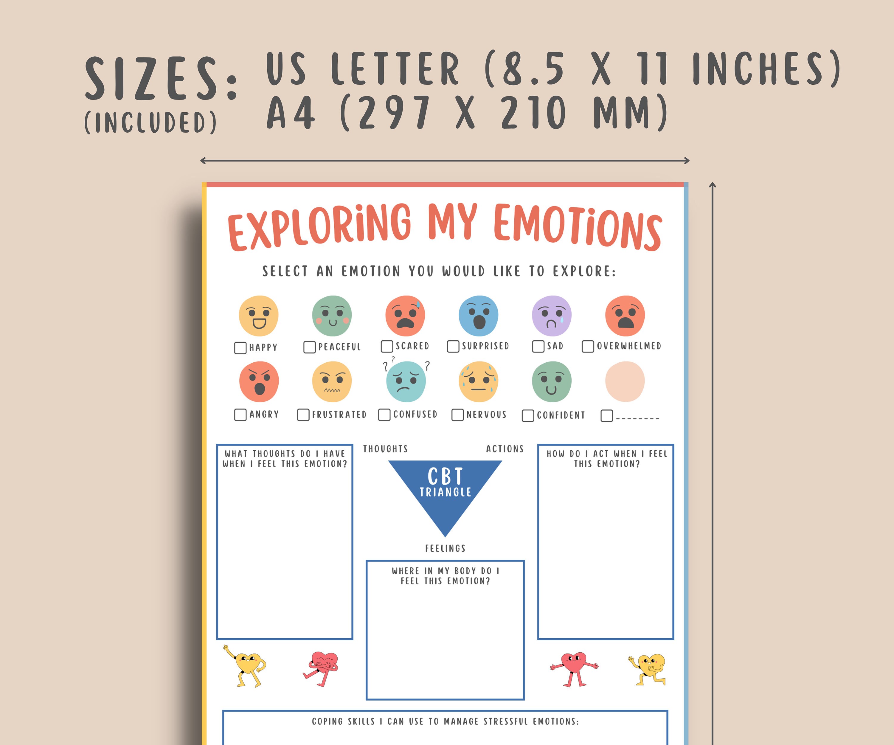 Feelings/emotions Check in CBT Worksheet for Teens & Kids - Etsy