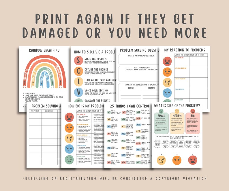 8 Size of the Problem Worksheets for Kids Teens, Problem Solving ...
