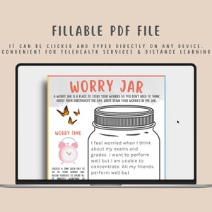 Worry Jar Worksheet for Kids Children - Therapy Counseling Treatment ...