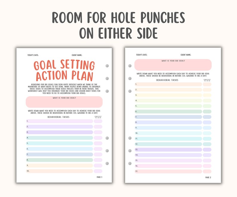 Goal Setting Action Plan Worksheet, SFBT Worksheets, Solution Focused ...