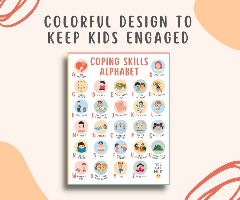 Alphabet Coping Skills for Kids Teens, Grounding Techniques, Social ...