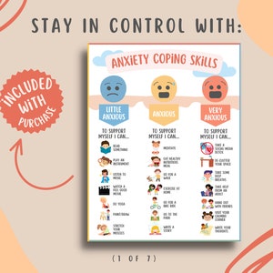 Anxiety Coping Skills Bundle for Kids Teens (7 Pages), Mental Health ...