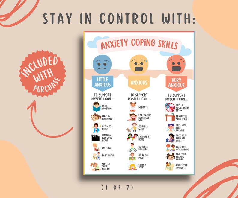 Anxiety Coping Skills Bundle for Kids Teens 7 Pages Mental - Etsy