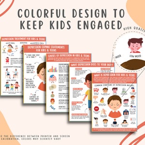 Depression Coping Skills Handout Bundle for Kids & Teens (7 Pages ...