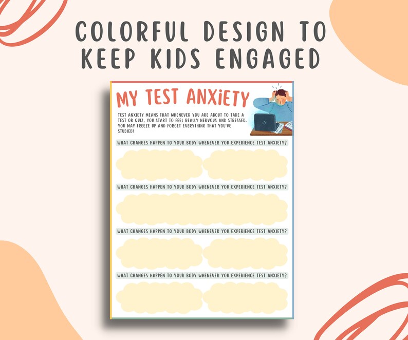 Test Anxiety Worksheet for Kids and Teens Help Children With - Etsy