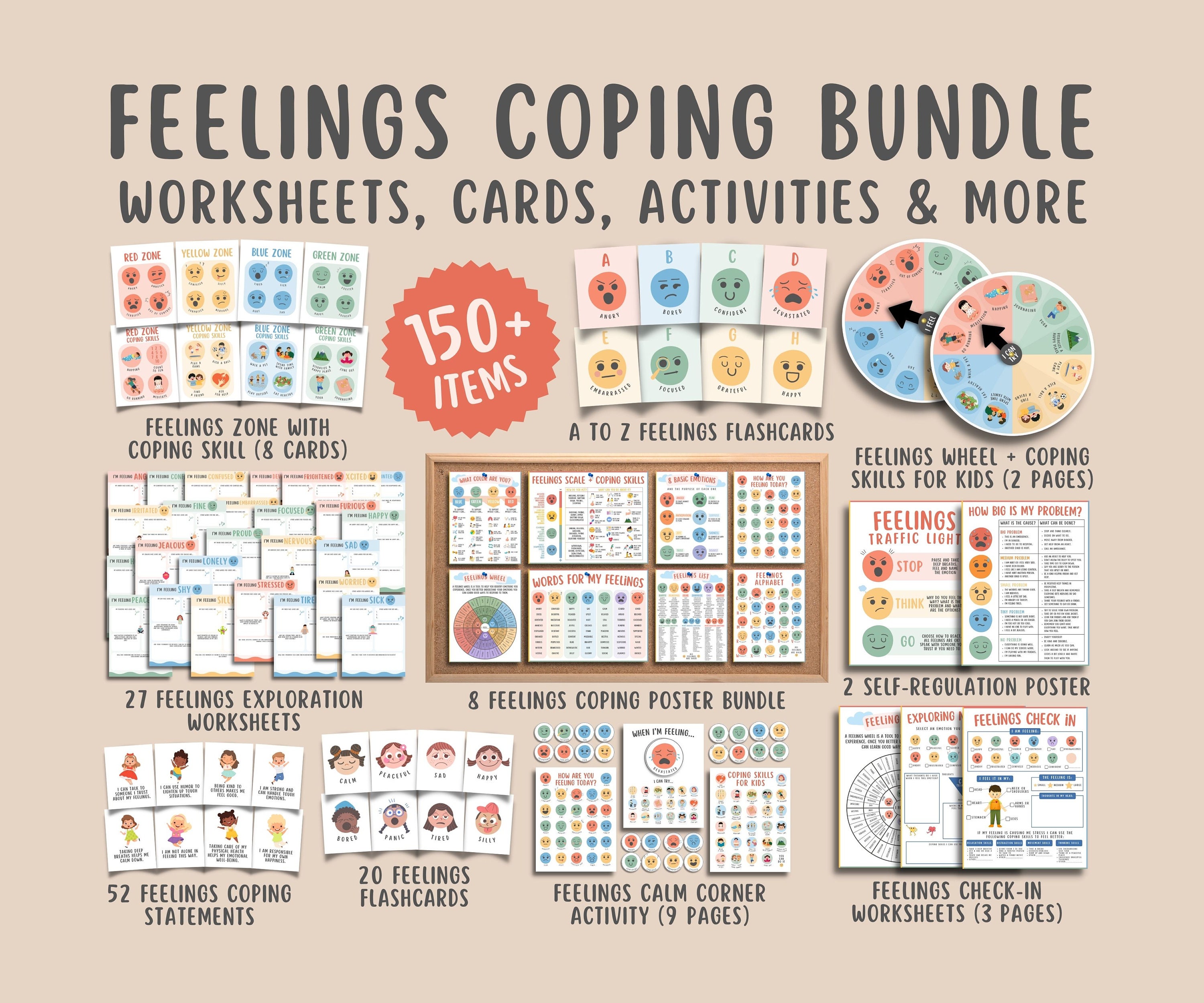 Feelings Coping Bundle for Kids & Teens 150 Items, Calming Corner ...