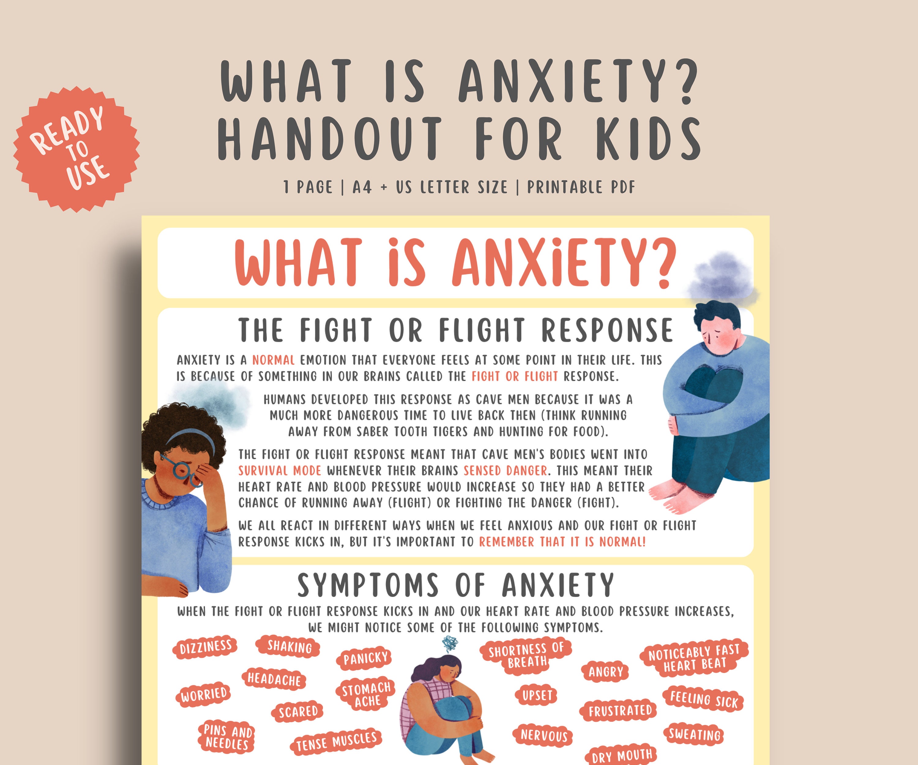 Anxiety Coping Handout for Teens & Kids What is Anxiety - Etsy