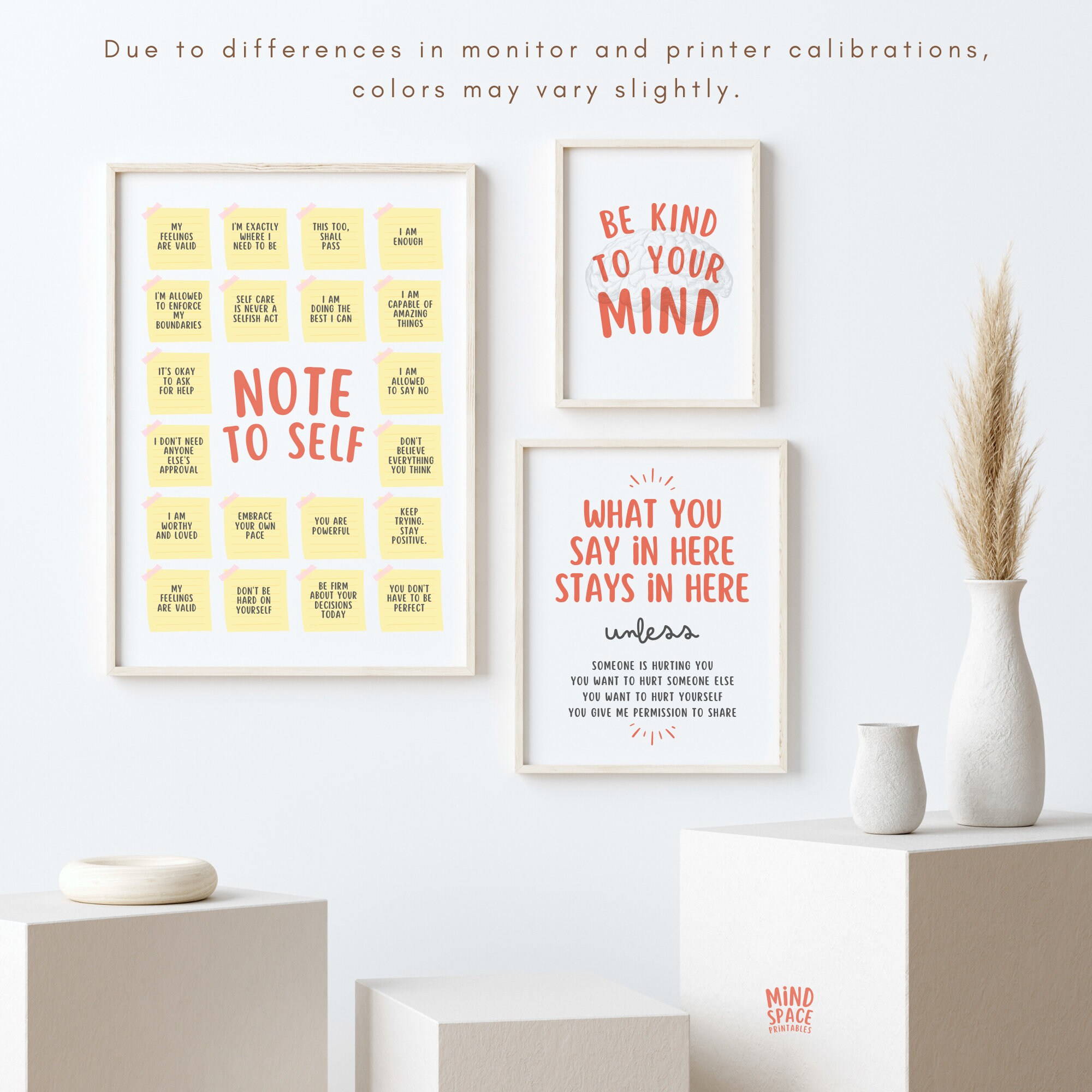 Note to Self Poster, Self Reminder Wall Art, Things to Remember ...