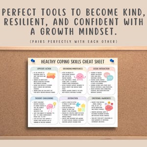 Healthy Coping Skills Cheat Sheet, Calm Down Corner Print, Anxiety Tool ...