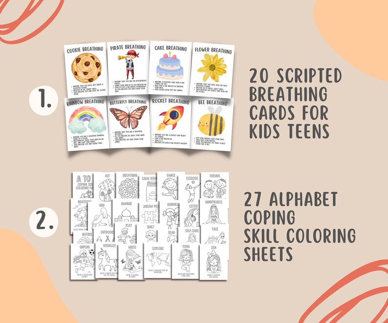 Coping Skills Bundle for Kids 238 Items Mindful Breathing Exercises ...