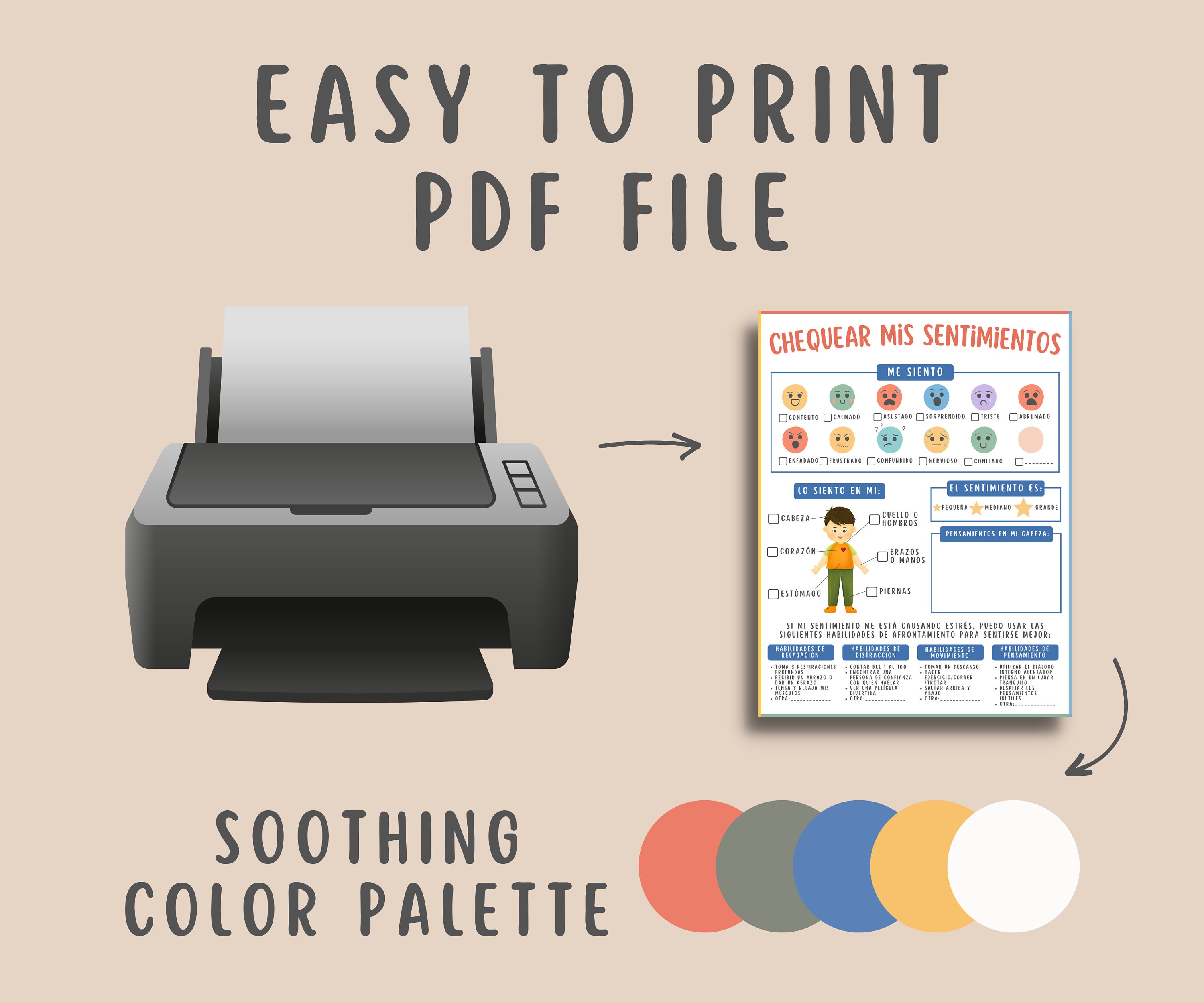 Feelings Check-in Spanish Worksheet for Kids & Teens - Etsy