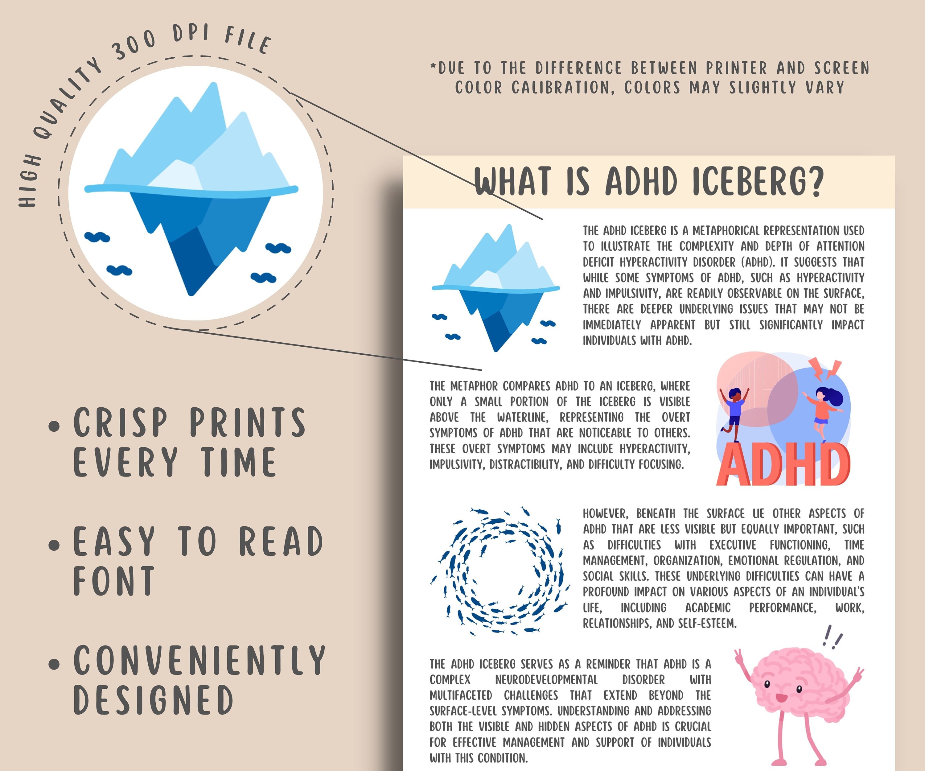 17 ADHD Iceberg Worksheets, Attention Deficit Hyperactivity Disorder ...
