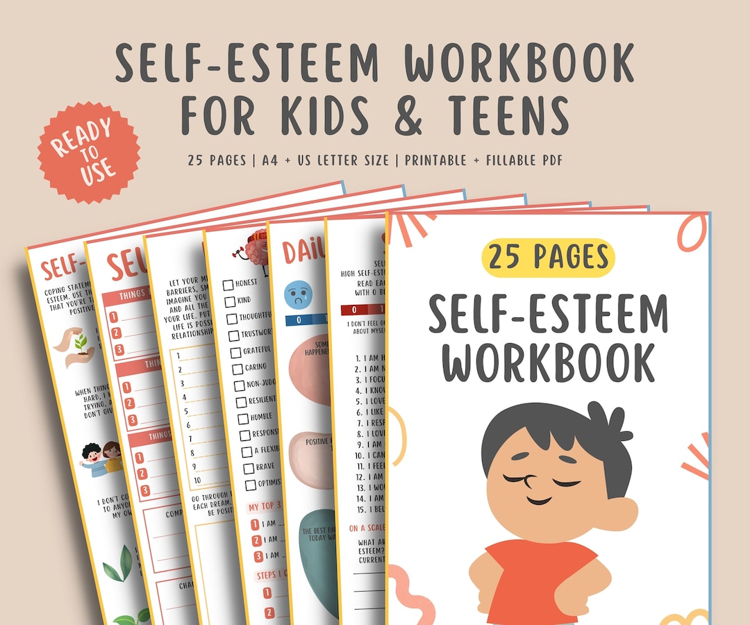 25 Self Esteem Worksheets Printables for Kids Teens, Confidence Mental ...