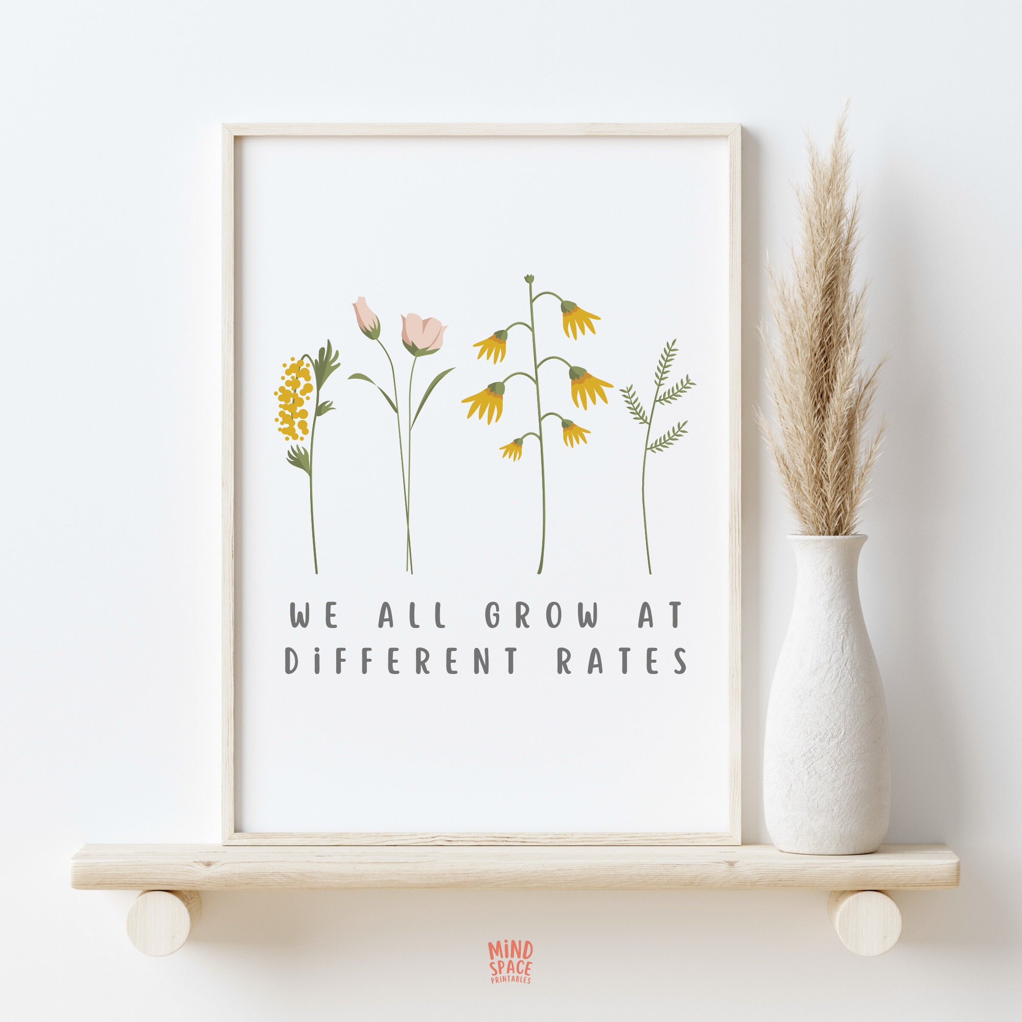 We All Grow at Different Rates, Classroom Poster, Growth Mindset ...
