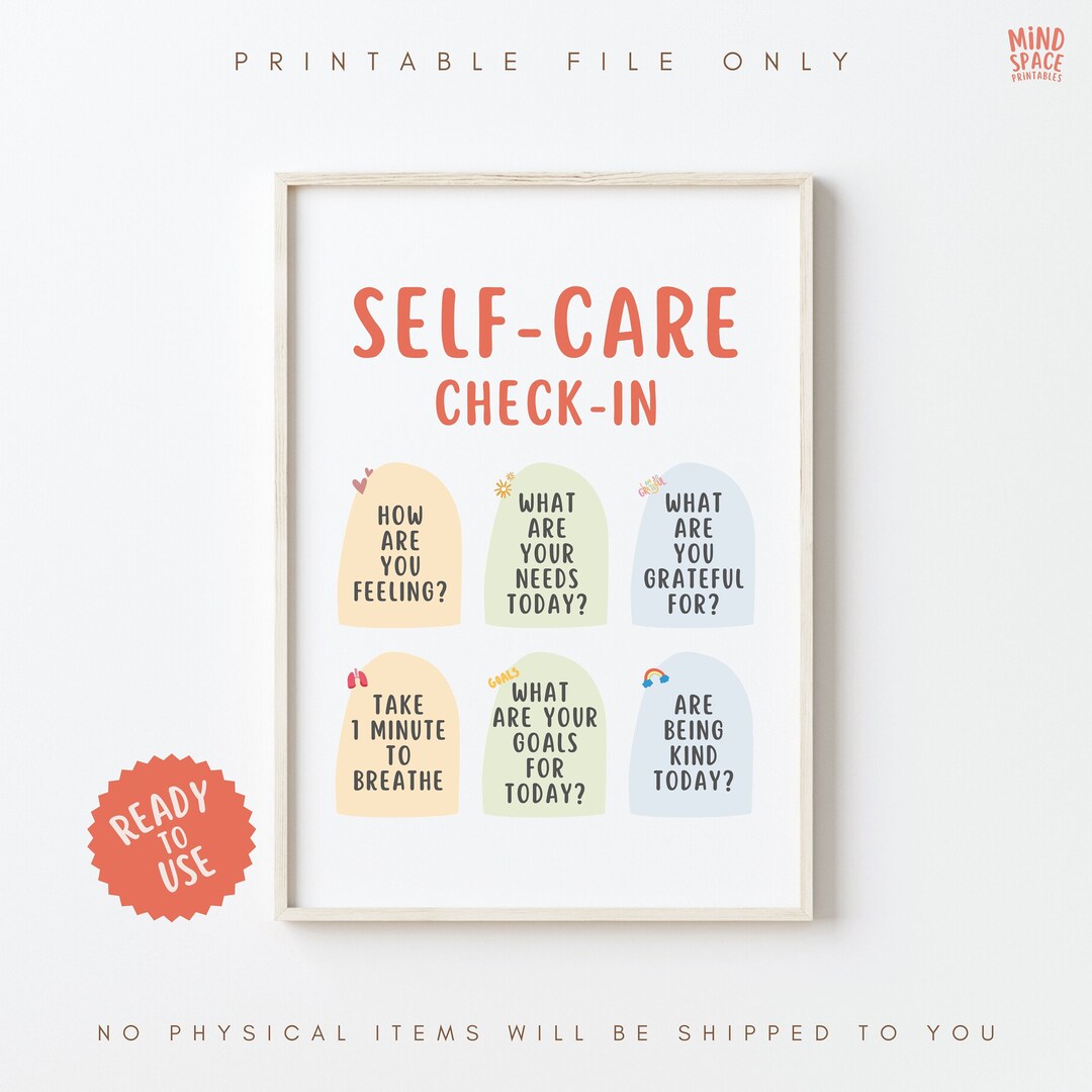 Self Care Check In, Daily Self Care, Self Love Poster, Mental Health ...