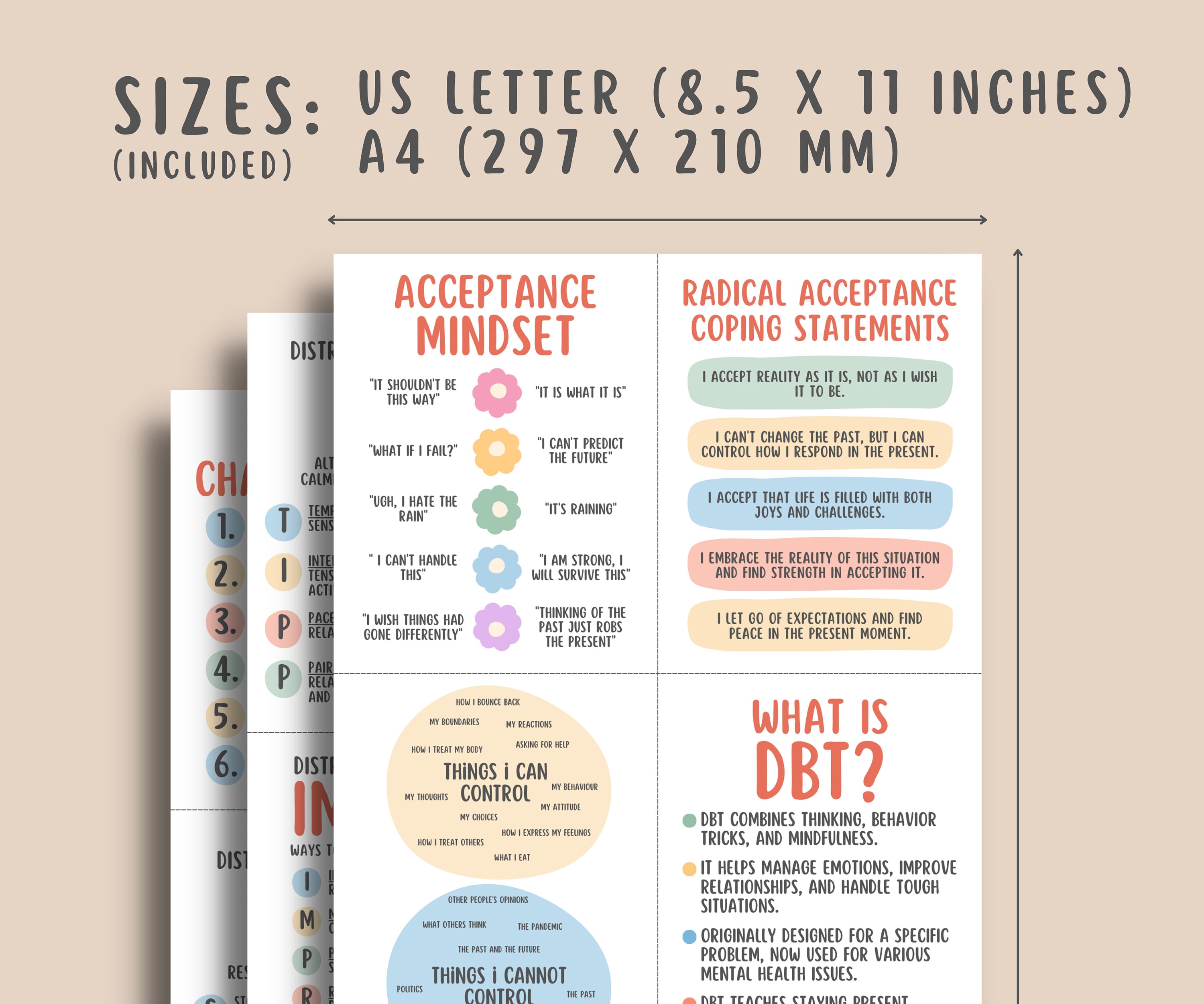 52 DBT Flashcards, Dialectical Behavior Therapy Coping Skills Cards ...