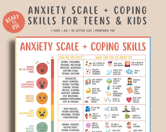 Anxiety Coping Skills for Teens Kids, Stress Relief, Anxious Feelings ...
