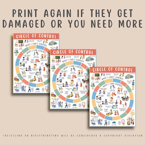 Circle of Control for Kids Teens Handout, Mental Health Digital ...