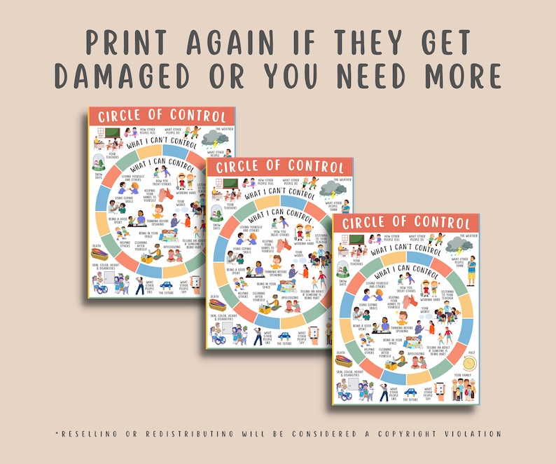 Circle of Control for Kids Teens Handout Mental Health - Etsy UK