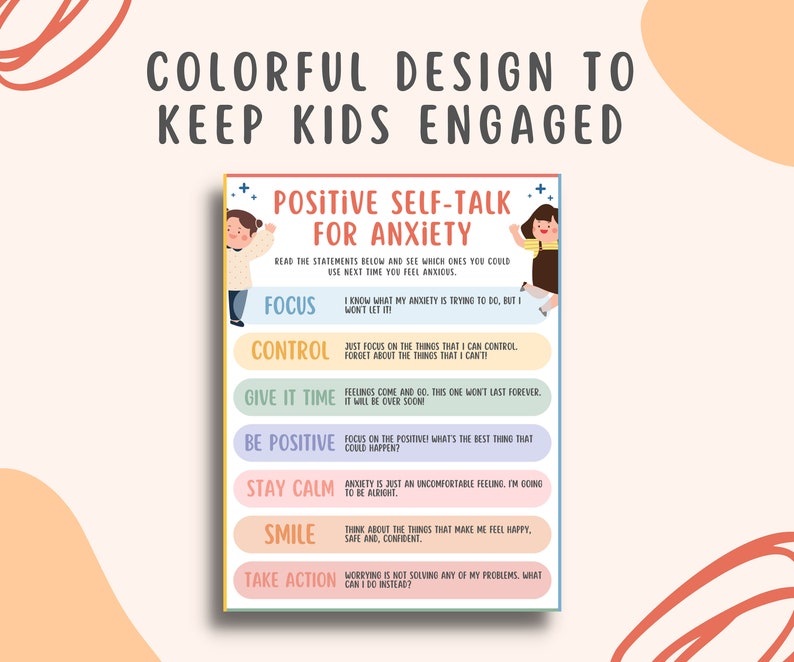 Positive Self-talk Handout for Teens & Kids Anxiety Coping - Etsy