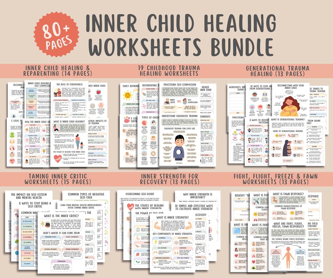 Inner Child Healing Worksheets (80+ Pages) Generational Childhood ...