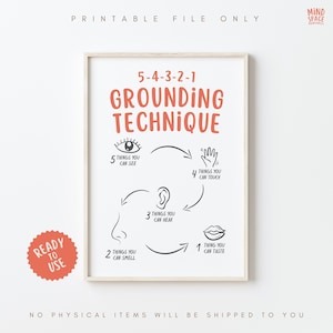Grounding Technique Poster, Coping Skills, Calming Strategies, Calm ...