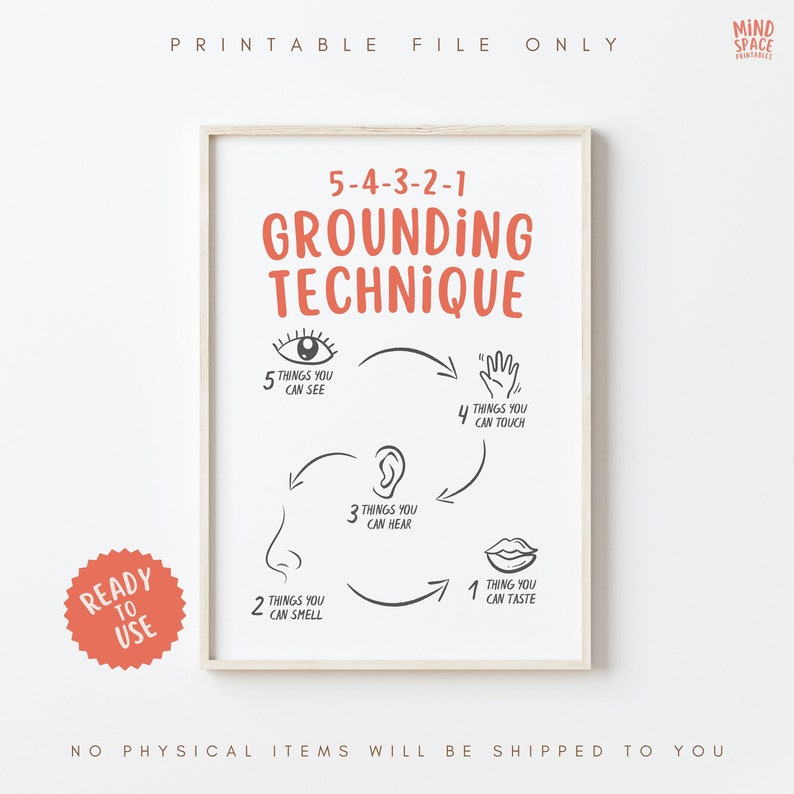 Grounding Technique Poster, Coping Skills, Calming Strategies, Calm ...