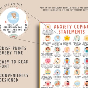 35 Anxiety Coping Statements for Kids Teens, Stress Relief Affirmations ...