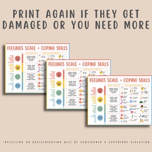 Feelings Coping Skills for Teens & Kids Emotions Scale Chart - Etsy