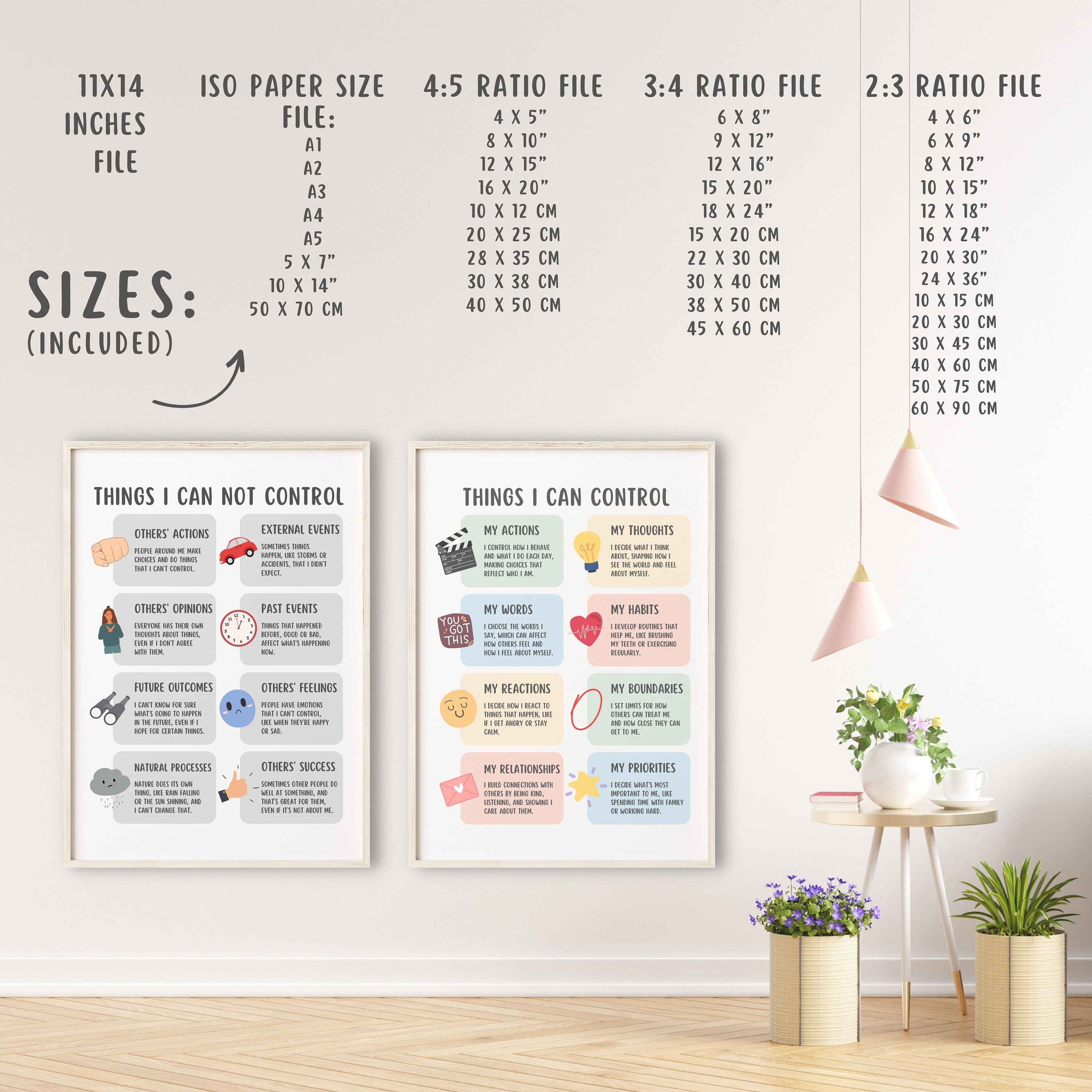 Circle of Control Poster Set of 2, Things I Can Control Calm Down ...