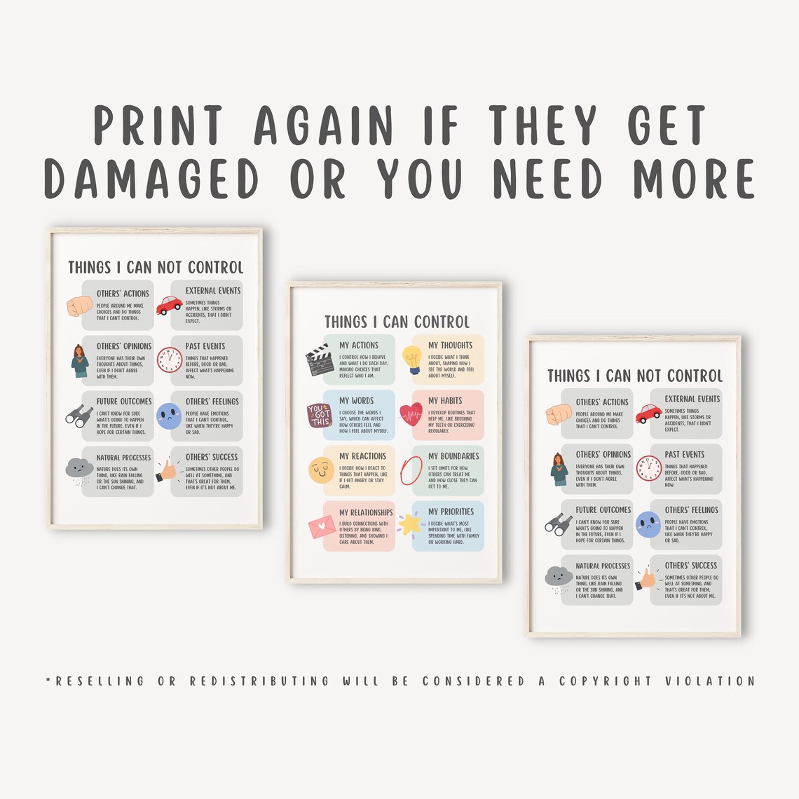 Circle of Control Poster Set of 2, Things I Can Control Calm Down ...