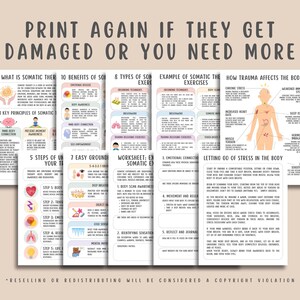 Somatic Therapy Coping Skills Worksheets (10 Pages) Grounding ...