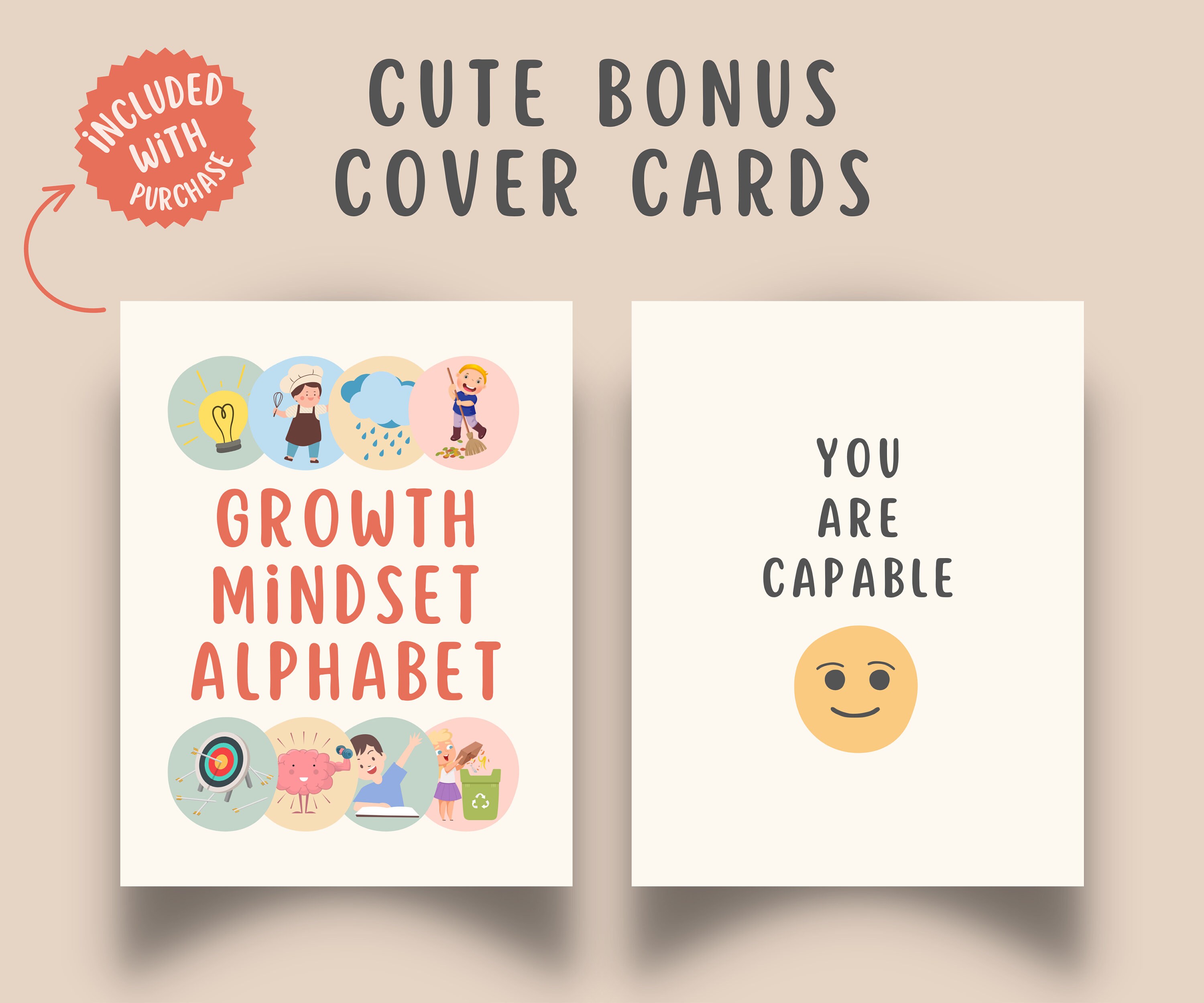 26 Growth Mindset Alphabet Flashcards for Kids Teens Coping - Etsy