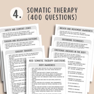 Somatic Therapy Coping Bundle (230+ Items) Identifying Felt Senses ...