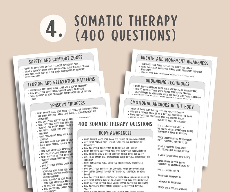 Somatic Therapy Coping Bundle (230+ Items) Identifying Felt Senses ...