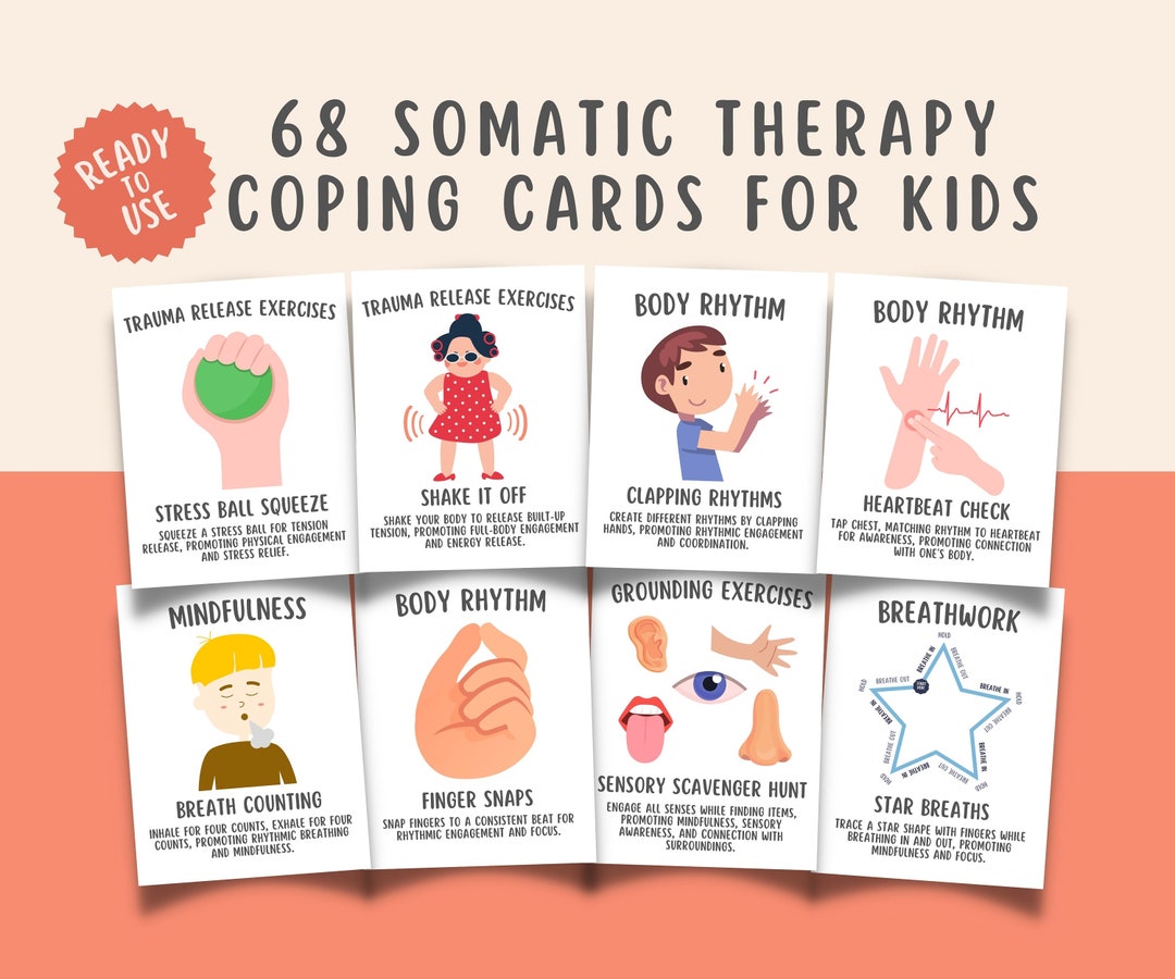 68 Somatic Therapy Coping Skill Cards for Kids, Nervous System ...